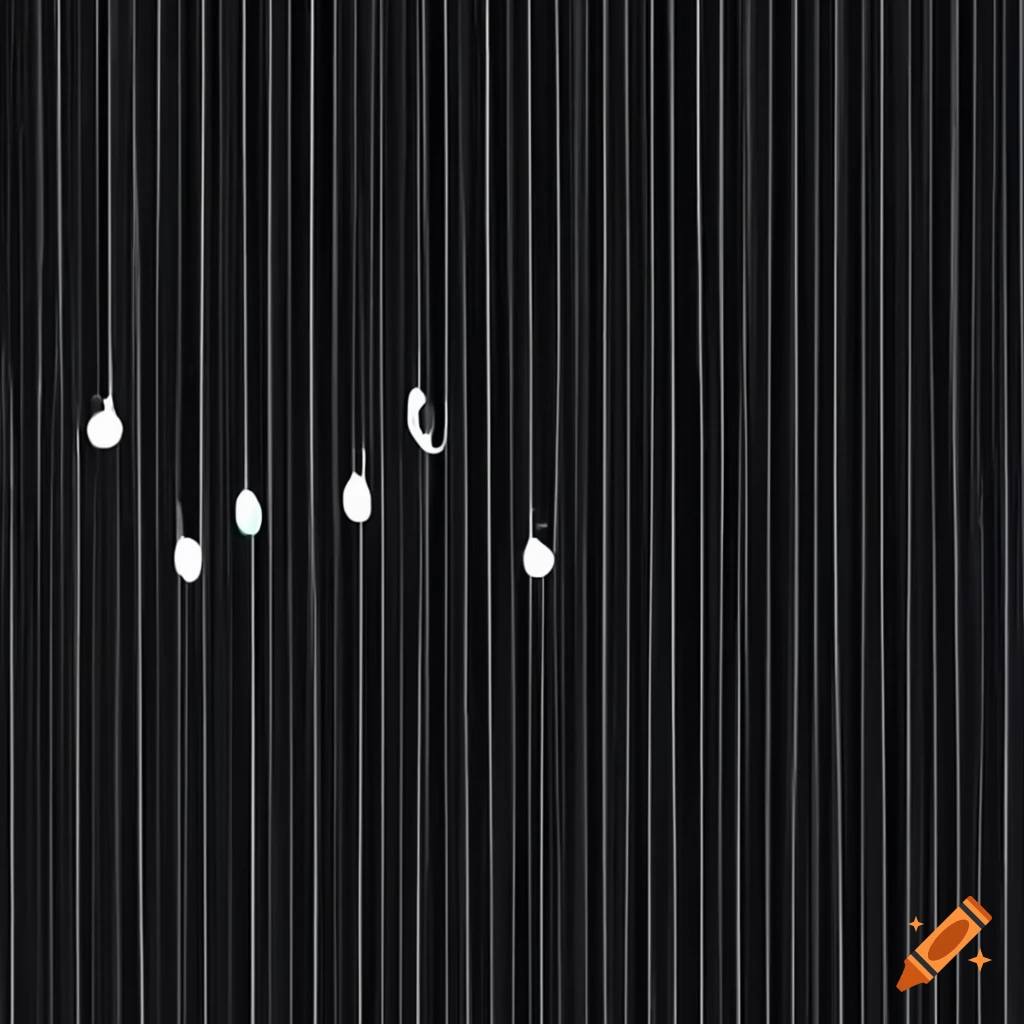 Minimalist geometric design of noisy raindrop music waves on Craiyon