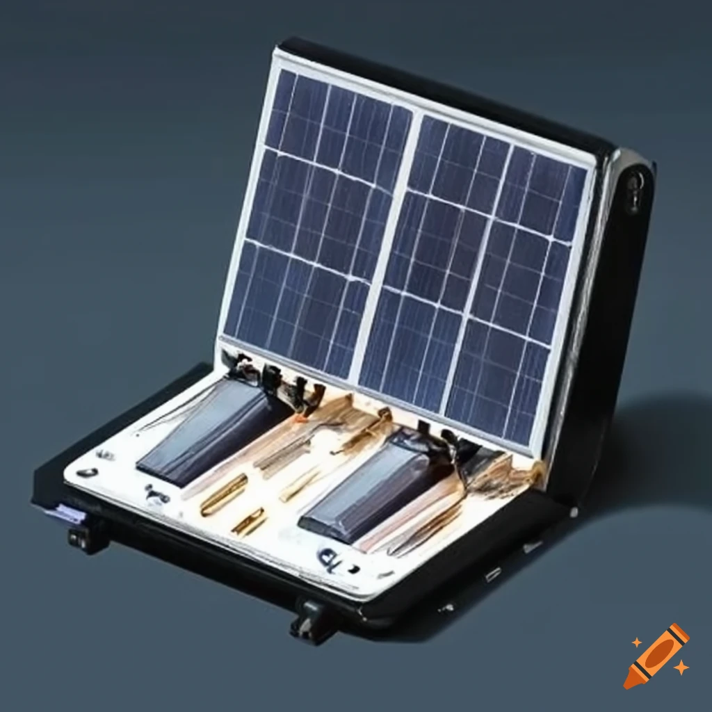 Solar powered portable battery bank prototype on Craiyon