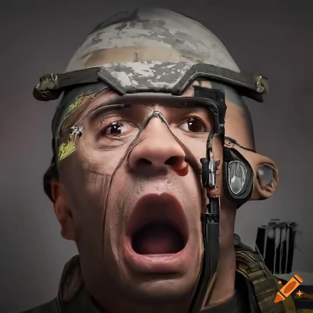 Pubg character showing extreme fear on Craiyon