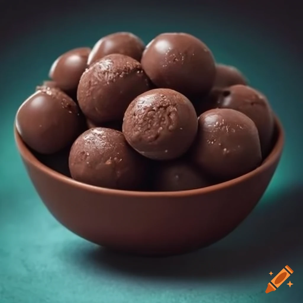 Protein acai bites covered in chocolate on Craiyon