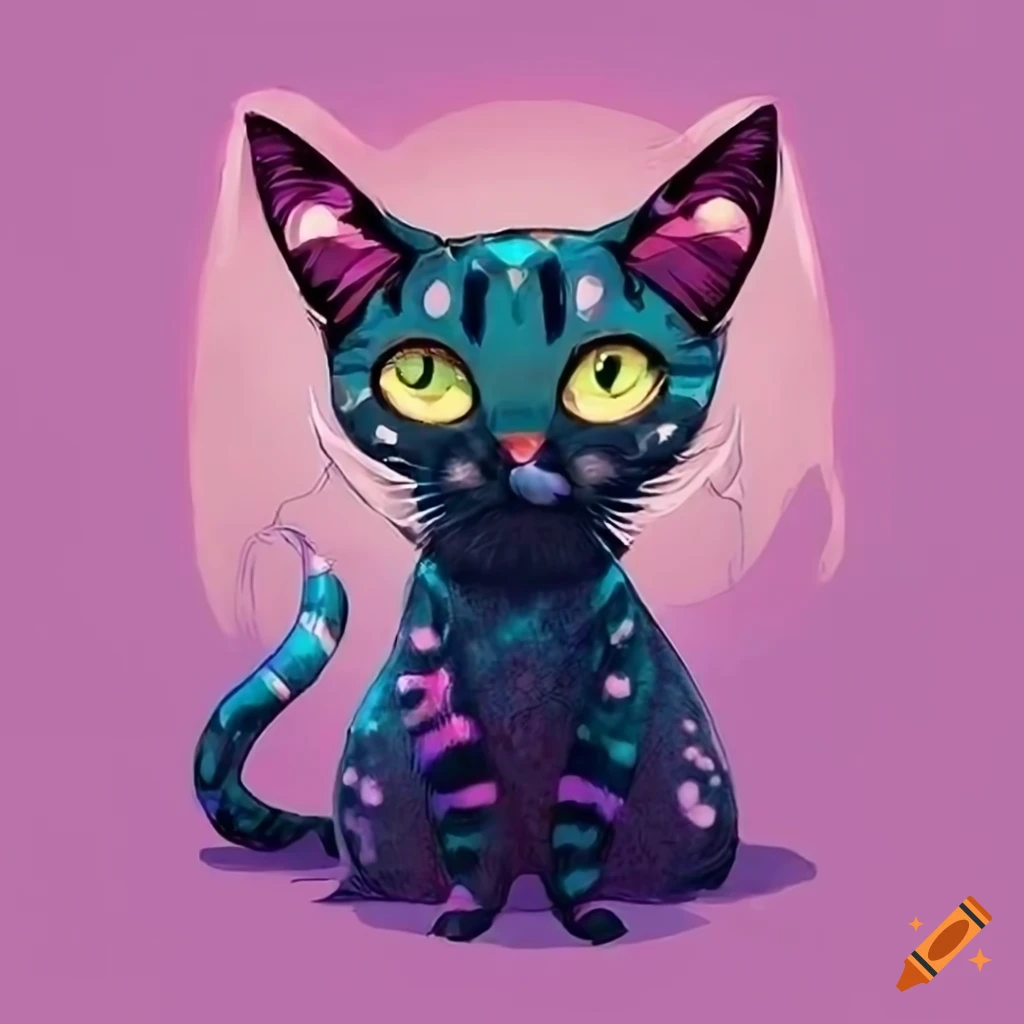 Manga-style cat illustration on Craiyon