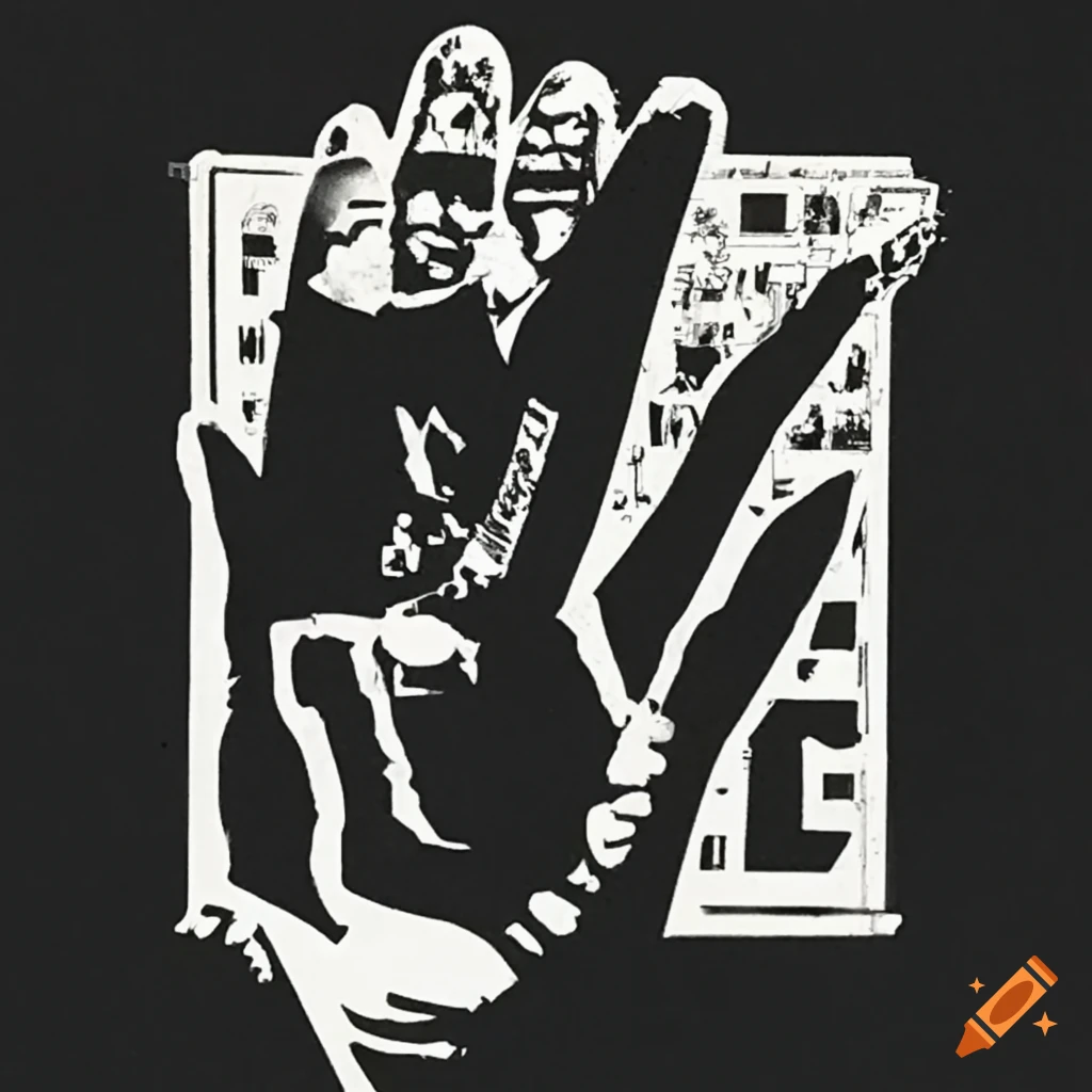 Radical agitprop magazine page with bold text and graphic images in a ...