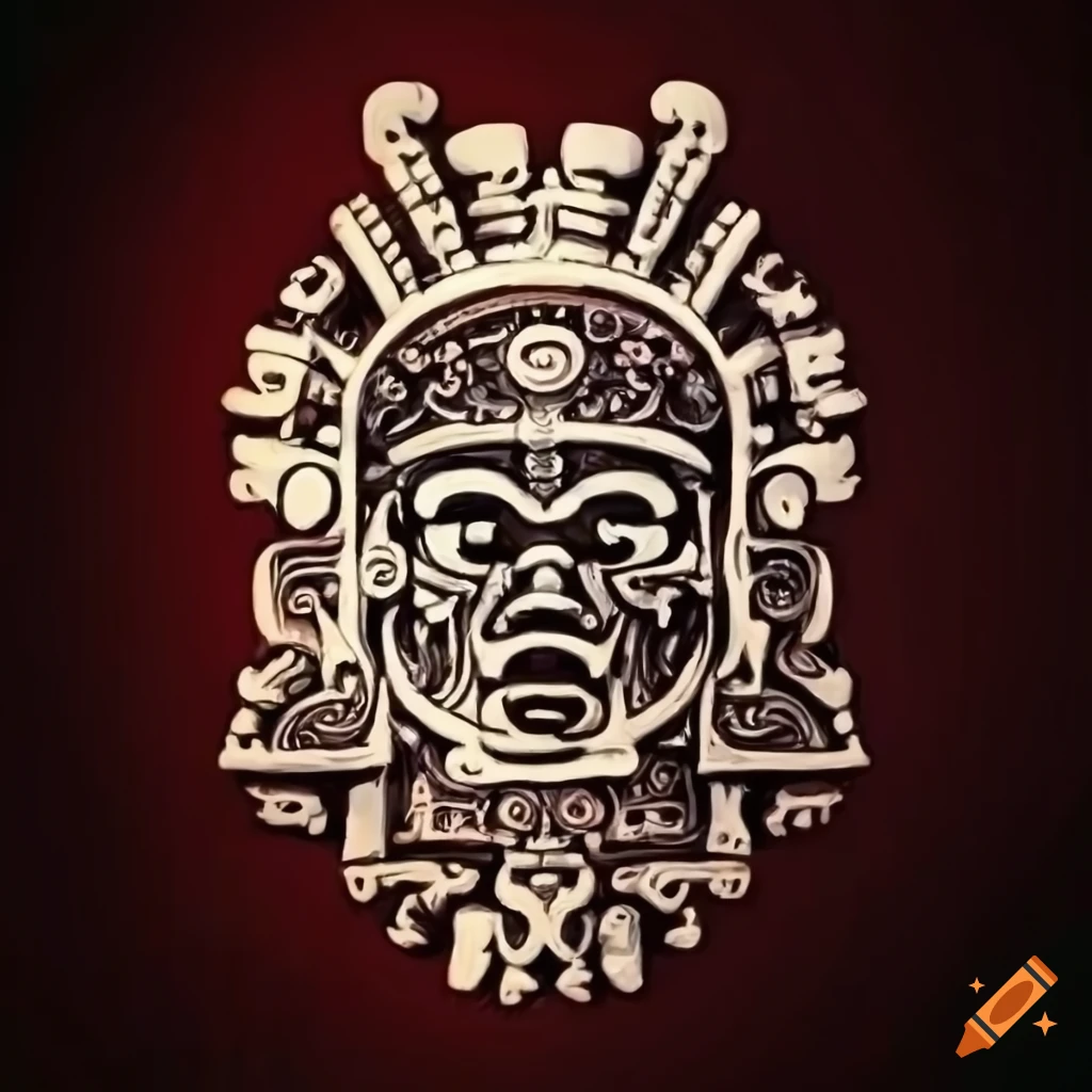 Aztec mayan tattoo stencil design on Craiyon