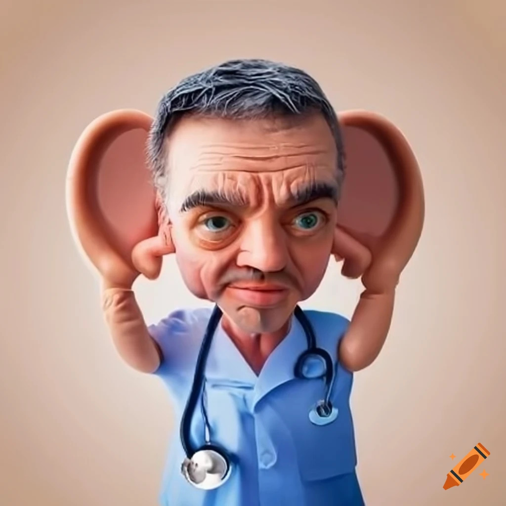 Doctor with large ear on Craiyon