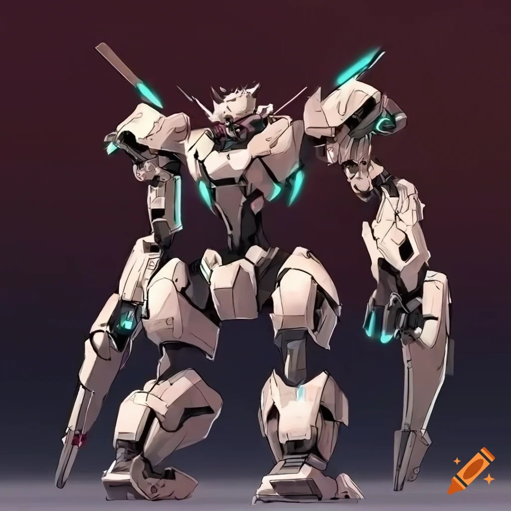Beautifully rendered anime mecha artwork on Craiyon