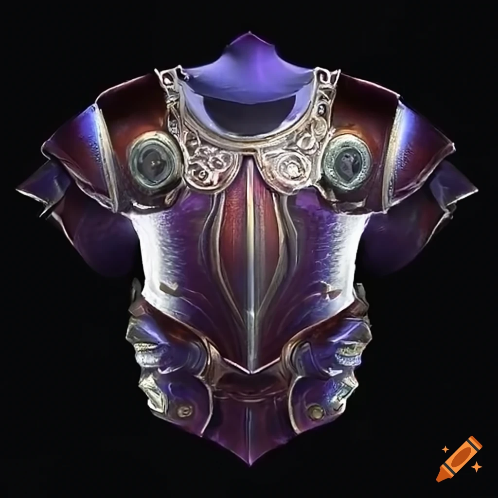 Front view of adorned magic armor on Craiyon