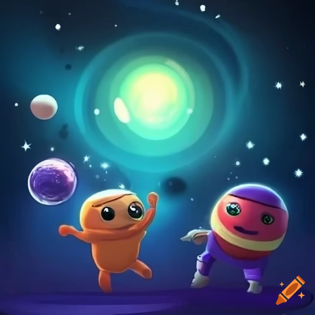 Space friends animated cartoon on Craiyon