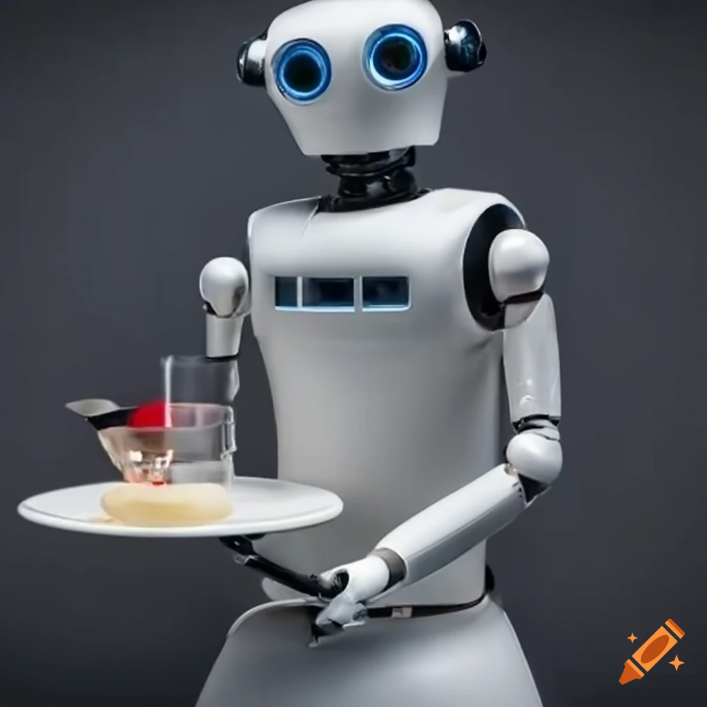 Robot waiter on Craiyon