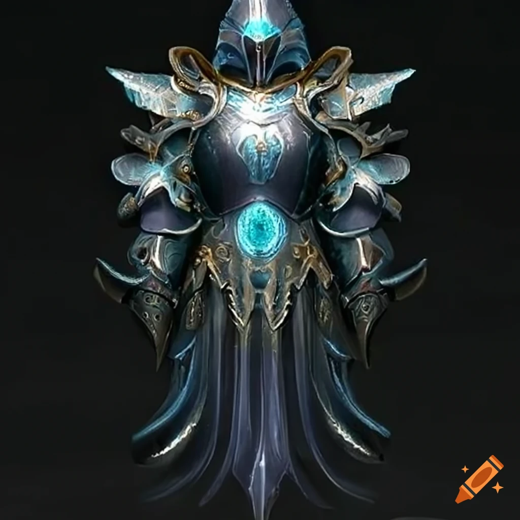 Adorned magic armor from the front on Craiyon