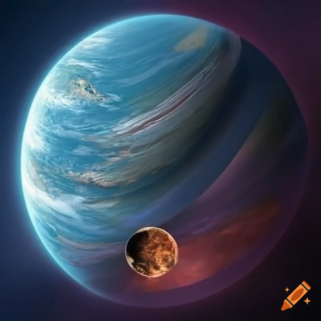 Planet in space on Craiyon