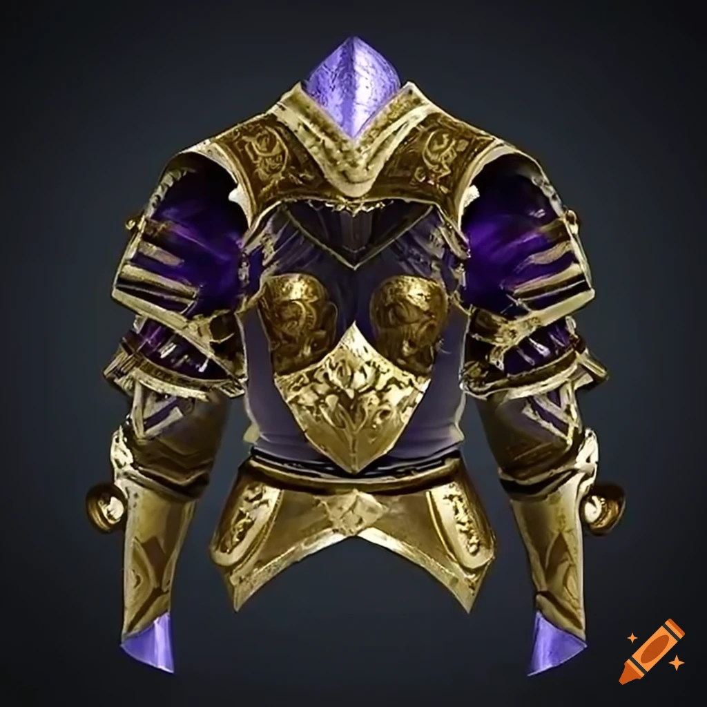 Front view of magic armor on Craiyon