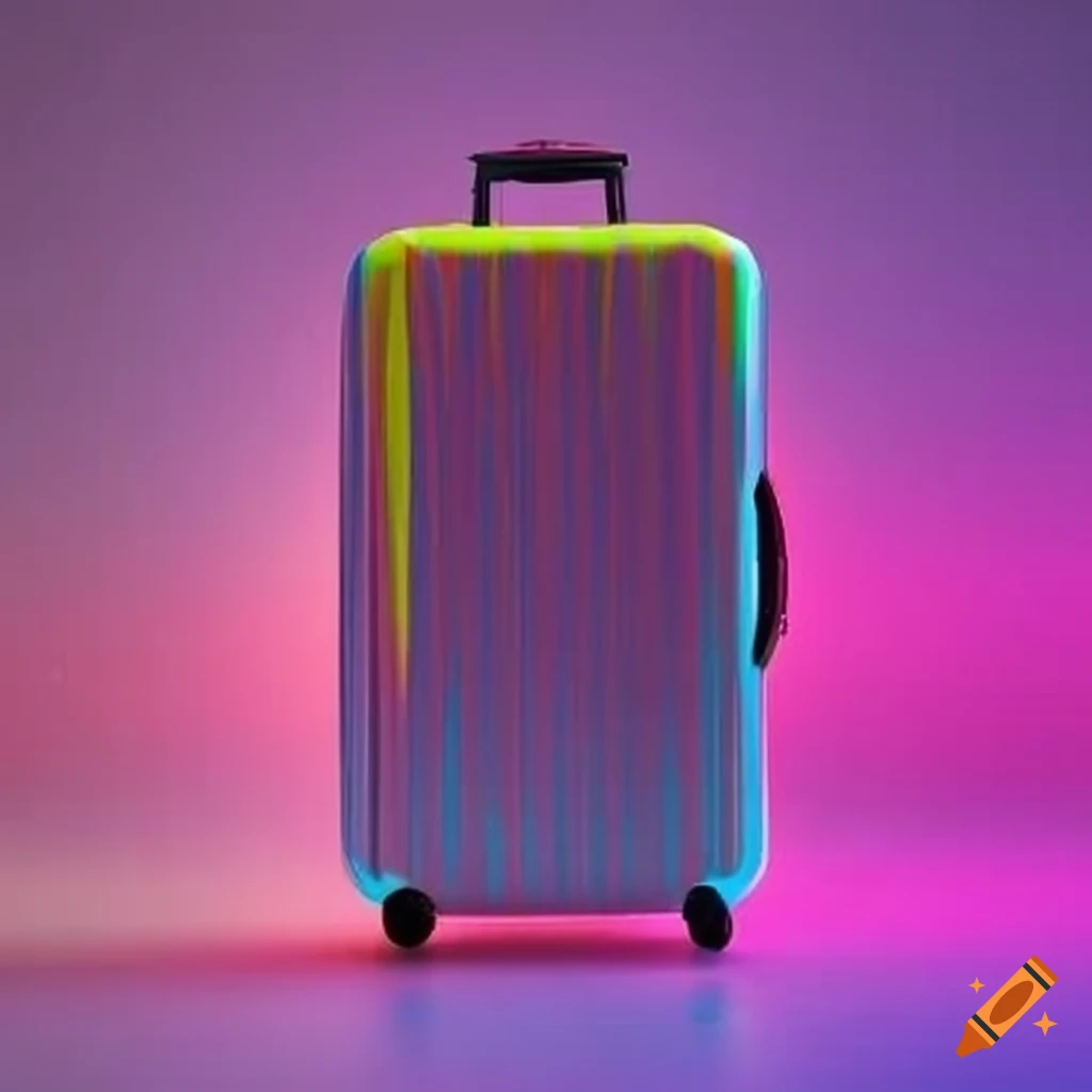 Neon-colored top secret suitcase on Craiyon