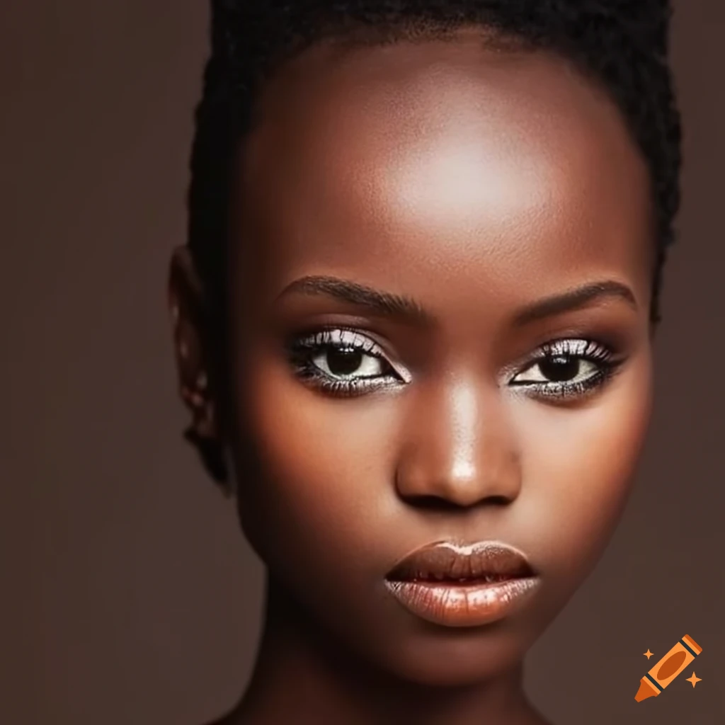 Modern african girl with beautiful makeup on Craiyon