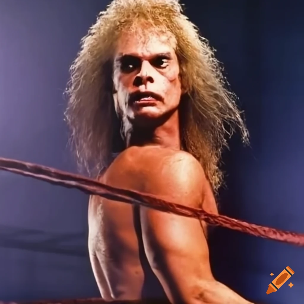 Boxing match featuring David Lee Roth with long blond hair in 1988 on ...