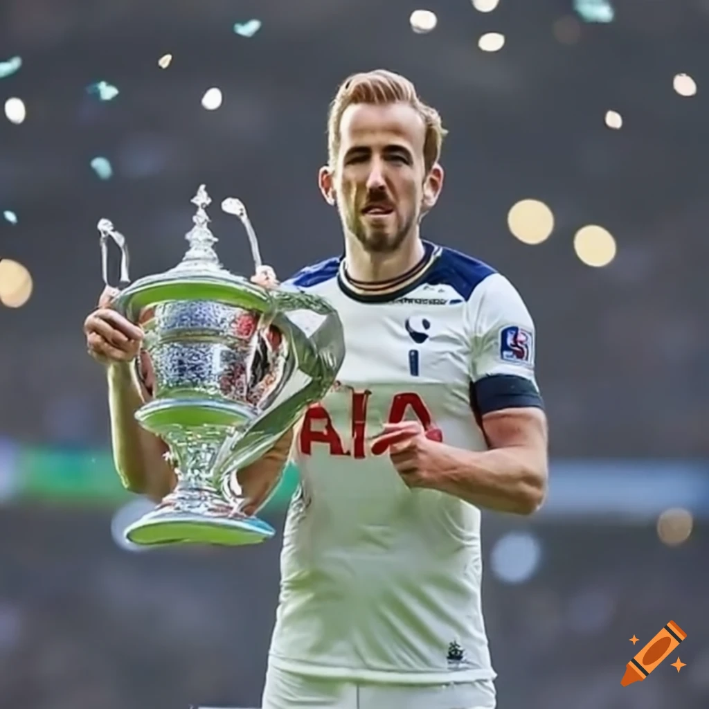 Harry kane lifting a trophy on Craiyon