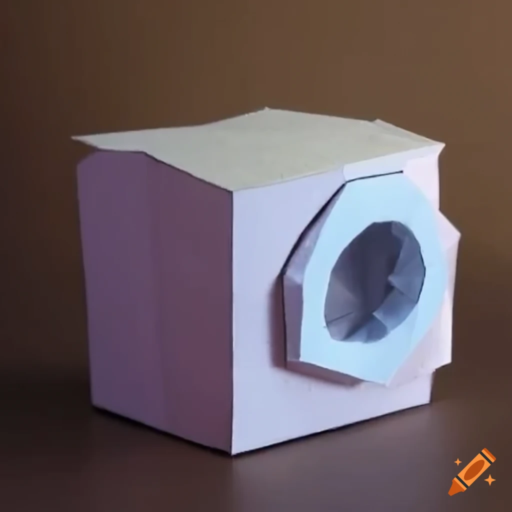 Origami washing machine created with papercraft and paper cutting on ...