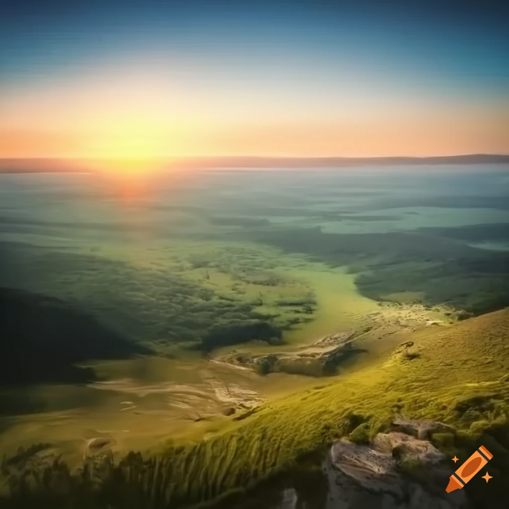 Panoramic view of a tabletop rpg landscape on Craiyon
