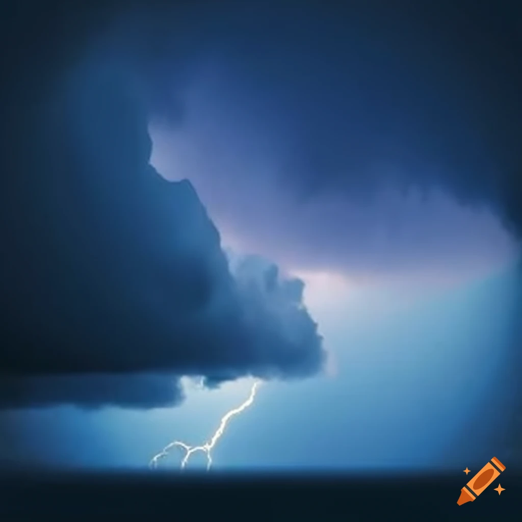 Thunderstorm cloud with rain on Craiyon