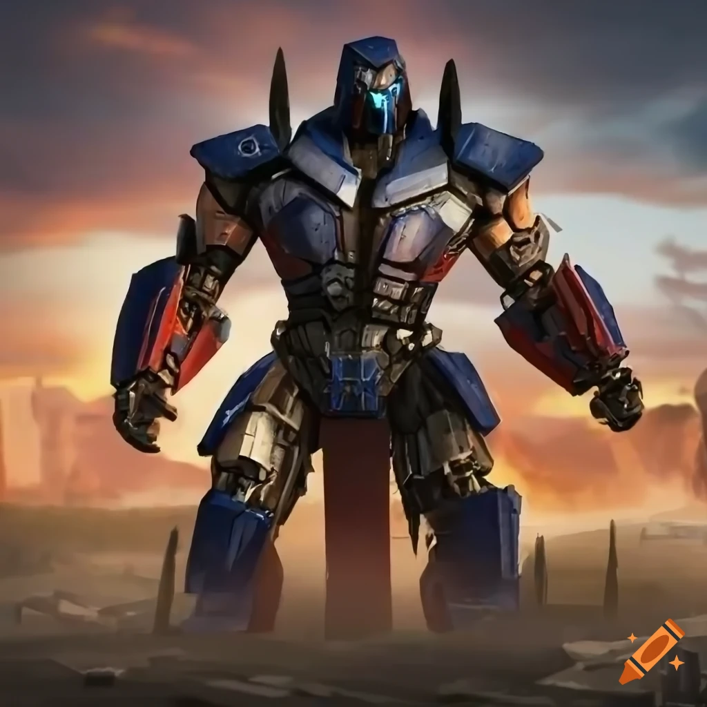 Sub zero and optimus prime in a medieval village on Craiyon