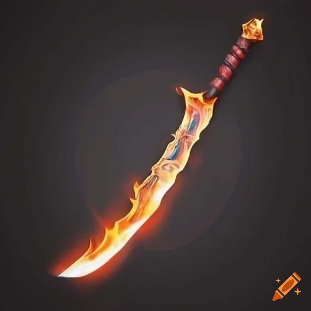 Fantasy mythic fire sword on Craiyon