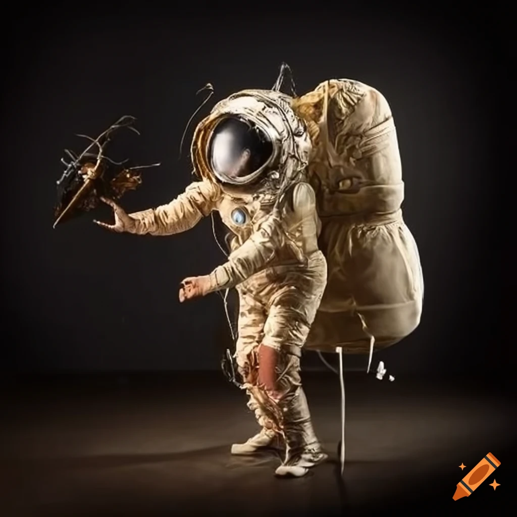 Victorian era child astronauts playing in insect-made space suits on ...