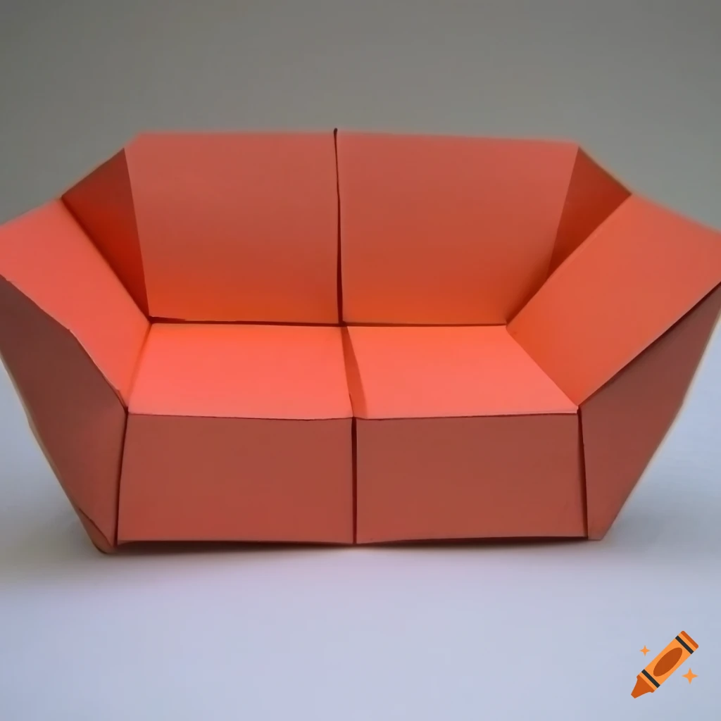 Origami sofa in papercraft style on Craiyon