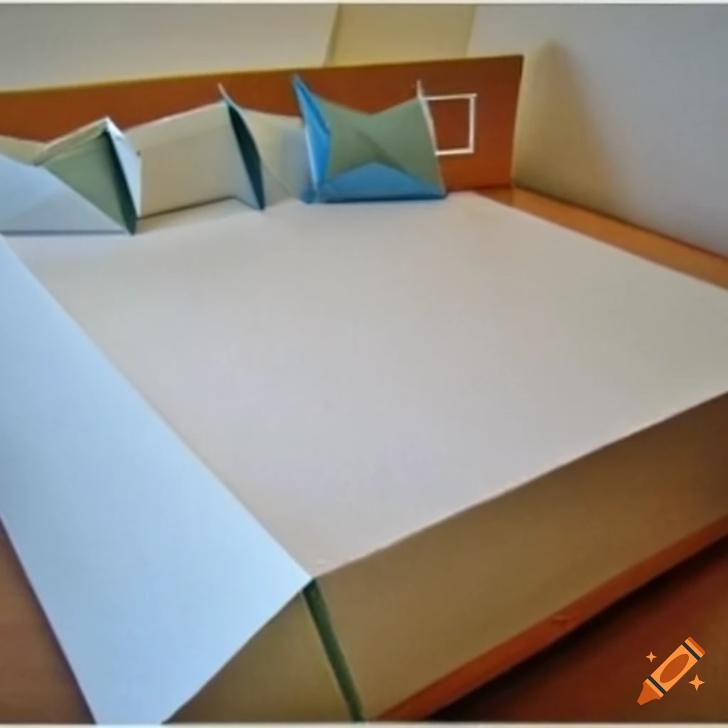 Origami bedroom with papercraft design on Craiyon