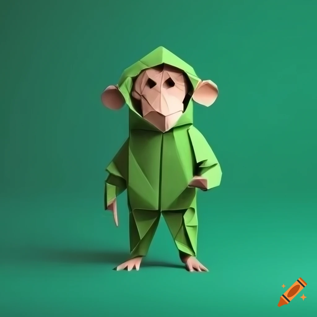 Origami high poly art on a matte wood background on Craiyon