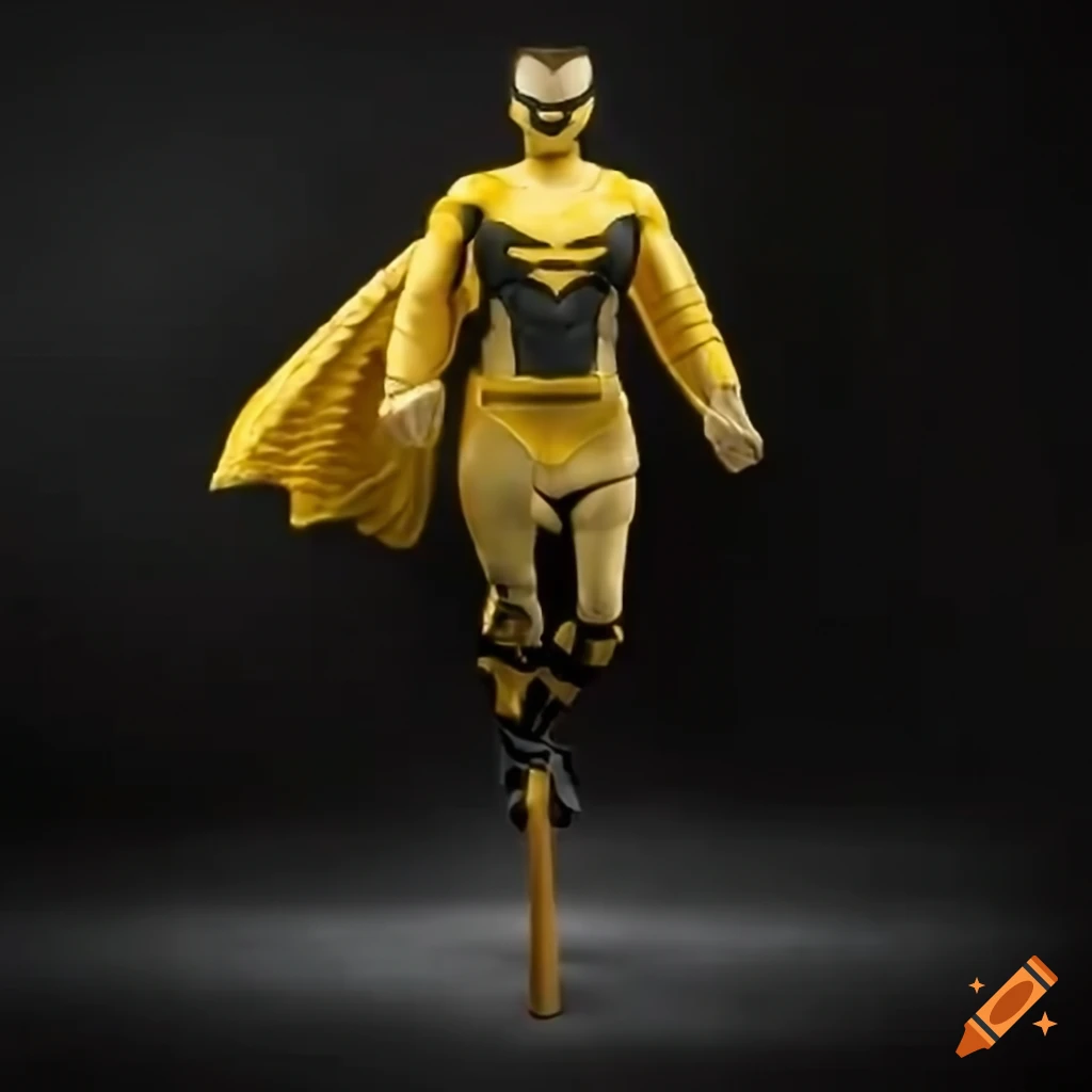 Superhero bee holding a shovel on Craiyon