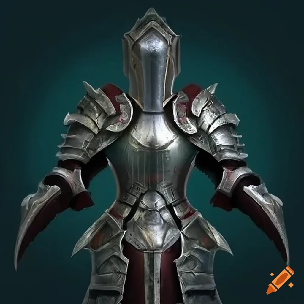 Front view of adorned magic armor on Craiyon