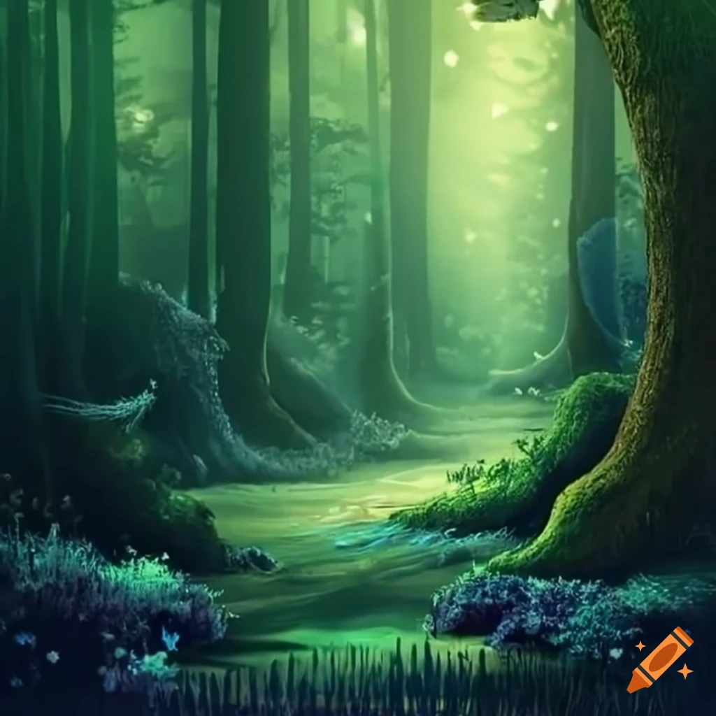 Enchanting magical forest on Craiyon