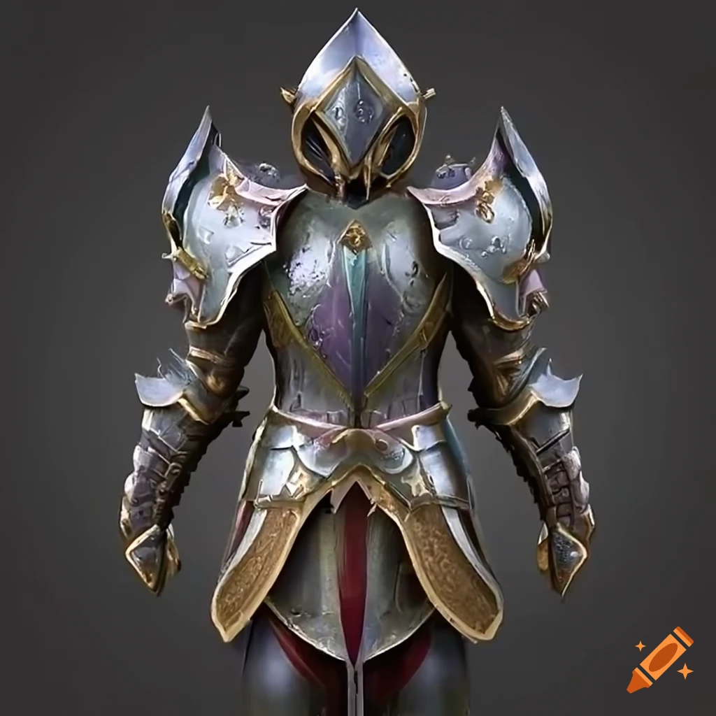 Front view of adorned magic armor on Craiyon