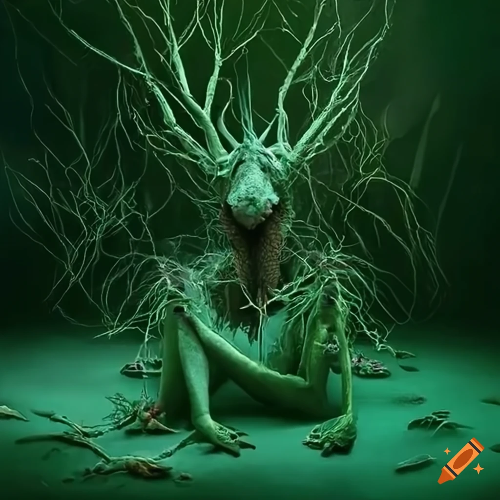 Landscape of vegetable creatures dancing in a forest setting on Craiyon