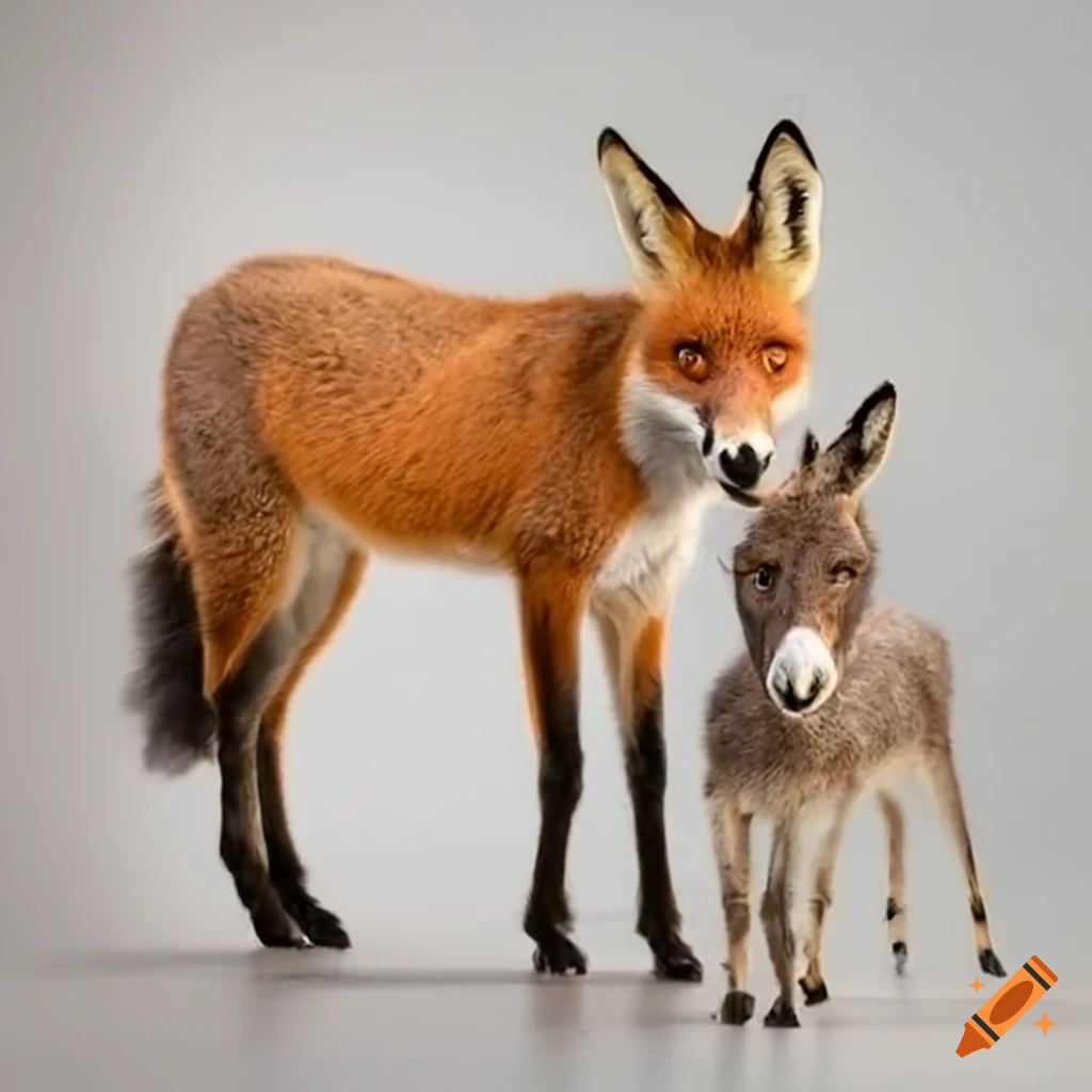 Fox next to a donkey on Craiyon