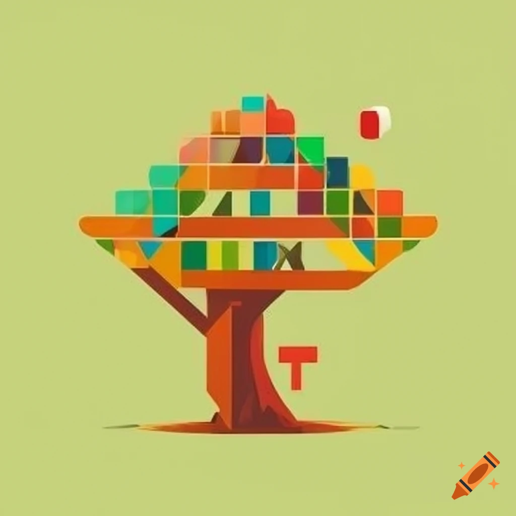 Geometric treehouse school logo on Craiyon