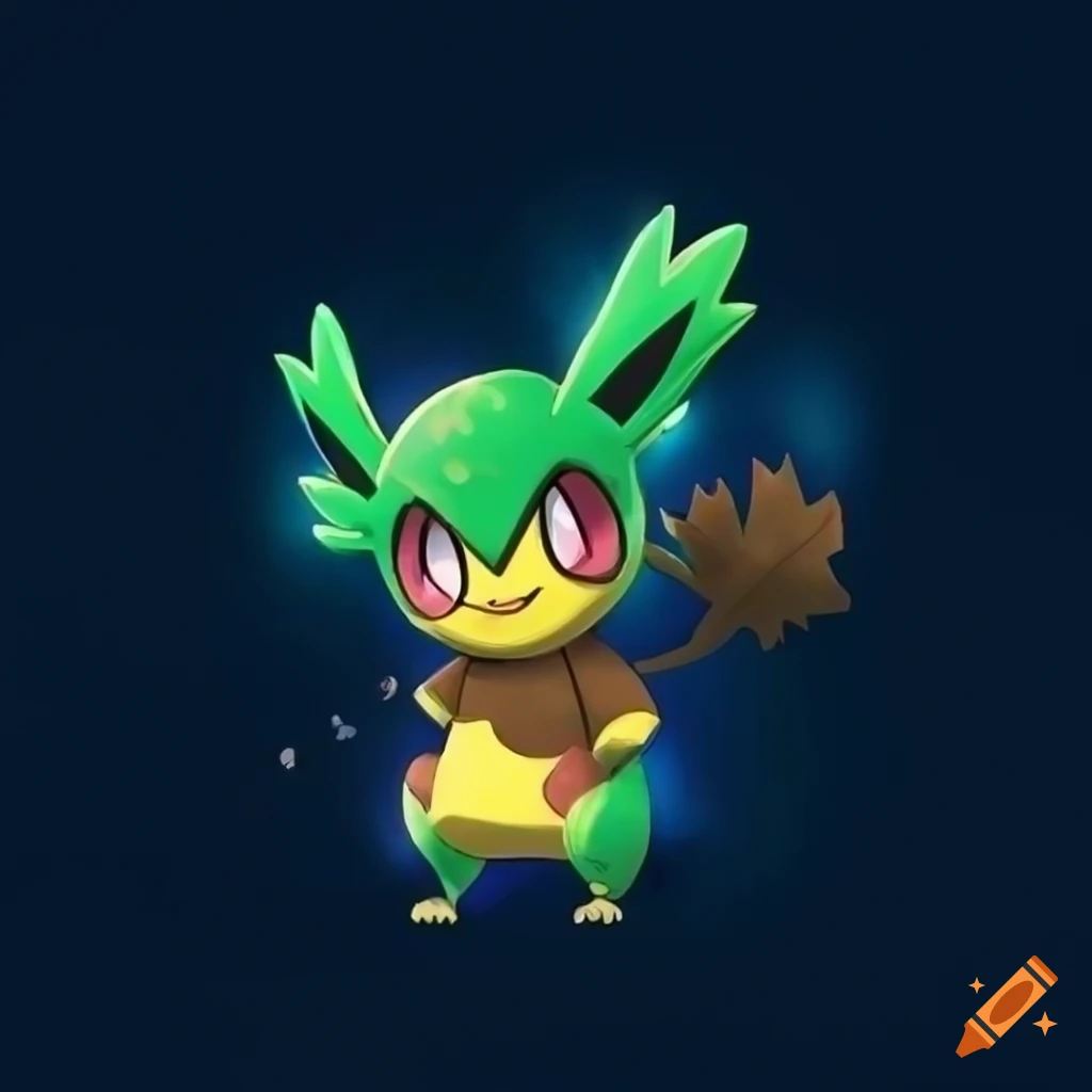 Unique Pokémon resembling a brown oak leaf with a friendly face in ...