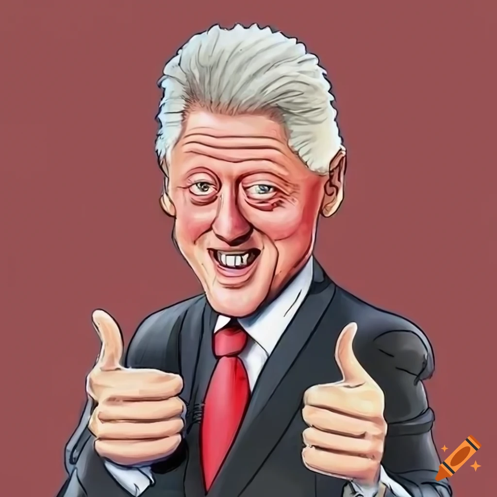 Cartoon bill clinton giving a thumbs up on Craiyon