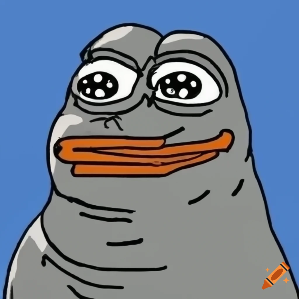 Smiling seal inspired by the Pepe the frog meme on Craiyon