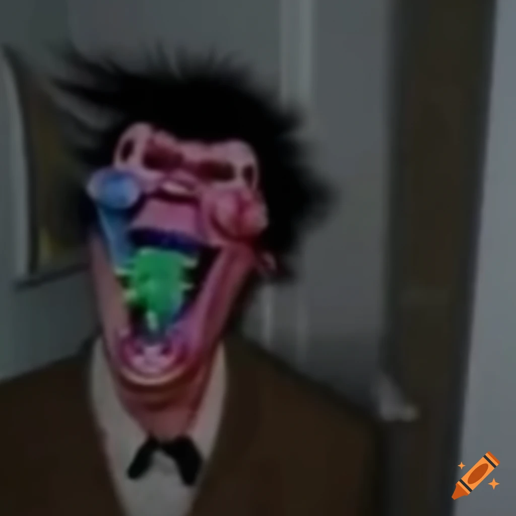 Surreal man meme with weirdcore aesthetic on Craiyon