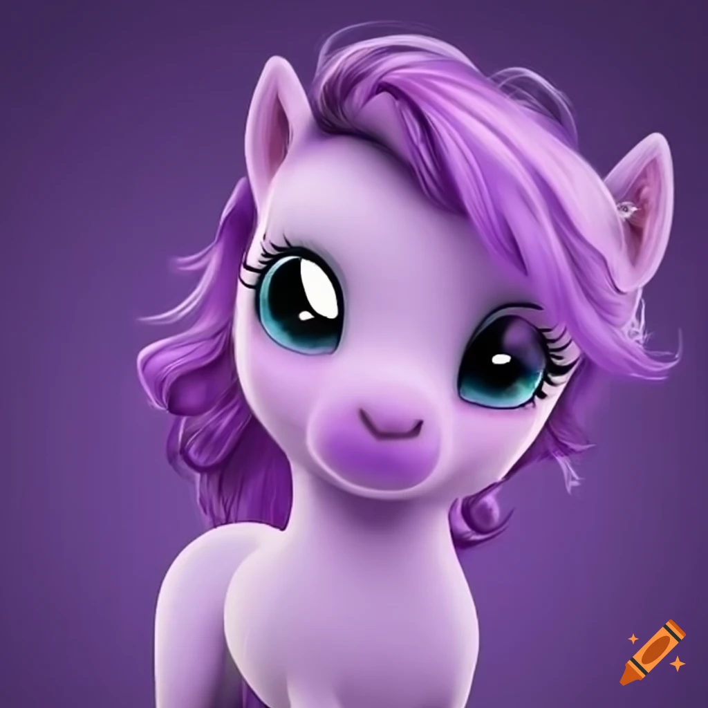 Purple little pony illustration on Craiyon