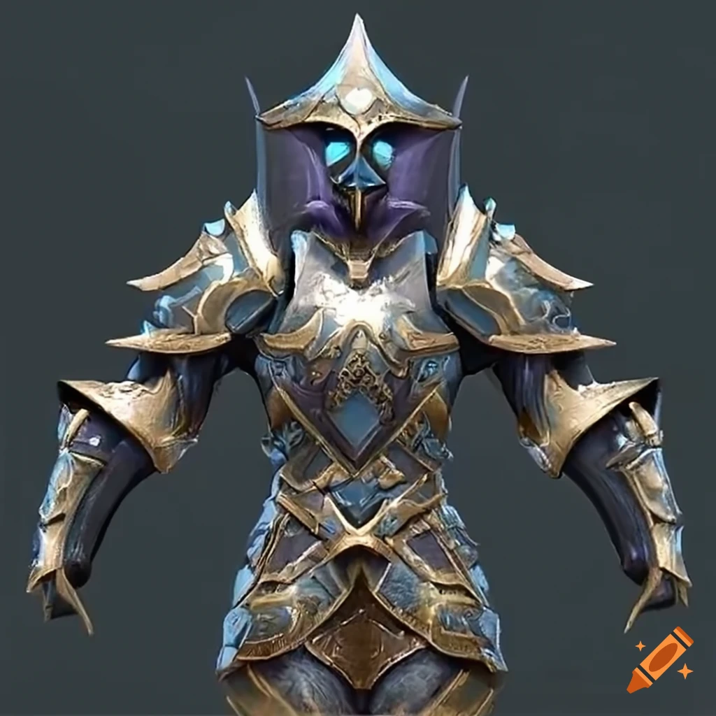 Front view of transcendent magic armor on Craiyon