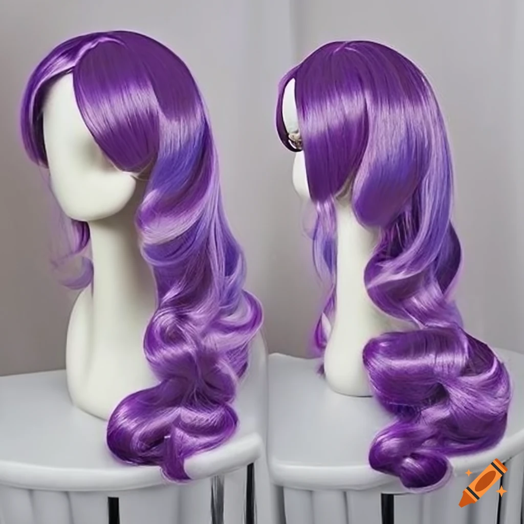 Lilac long wig inspired by MLP character Rarity on Craiyon