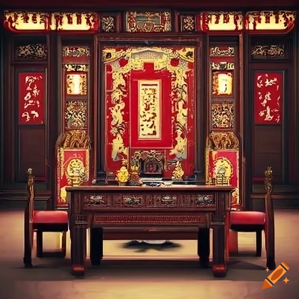 Chinese traditional room on Craiyon