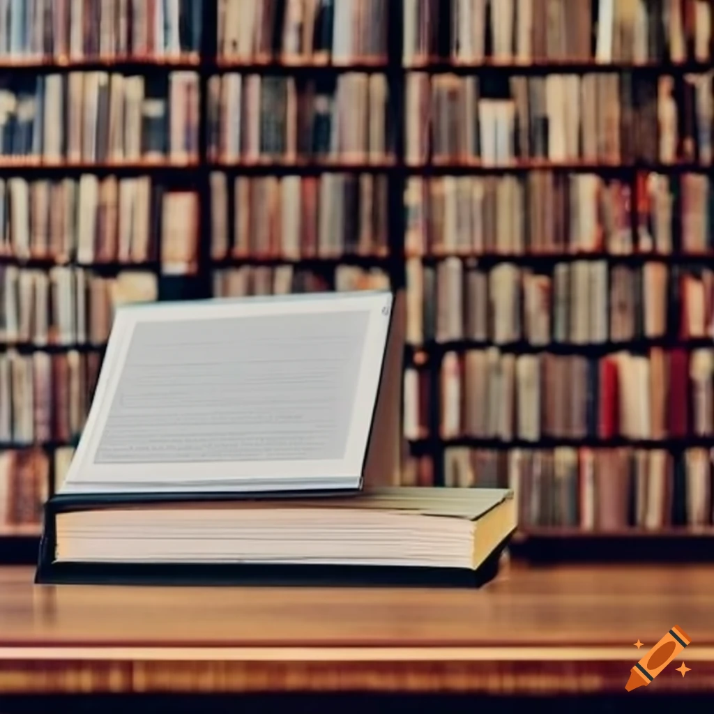 Single book on display in a library on Craiyon