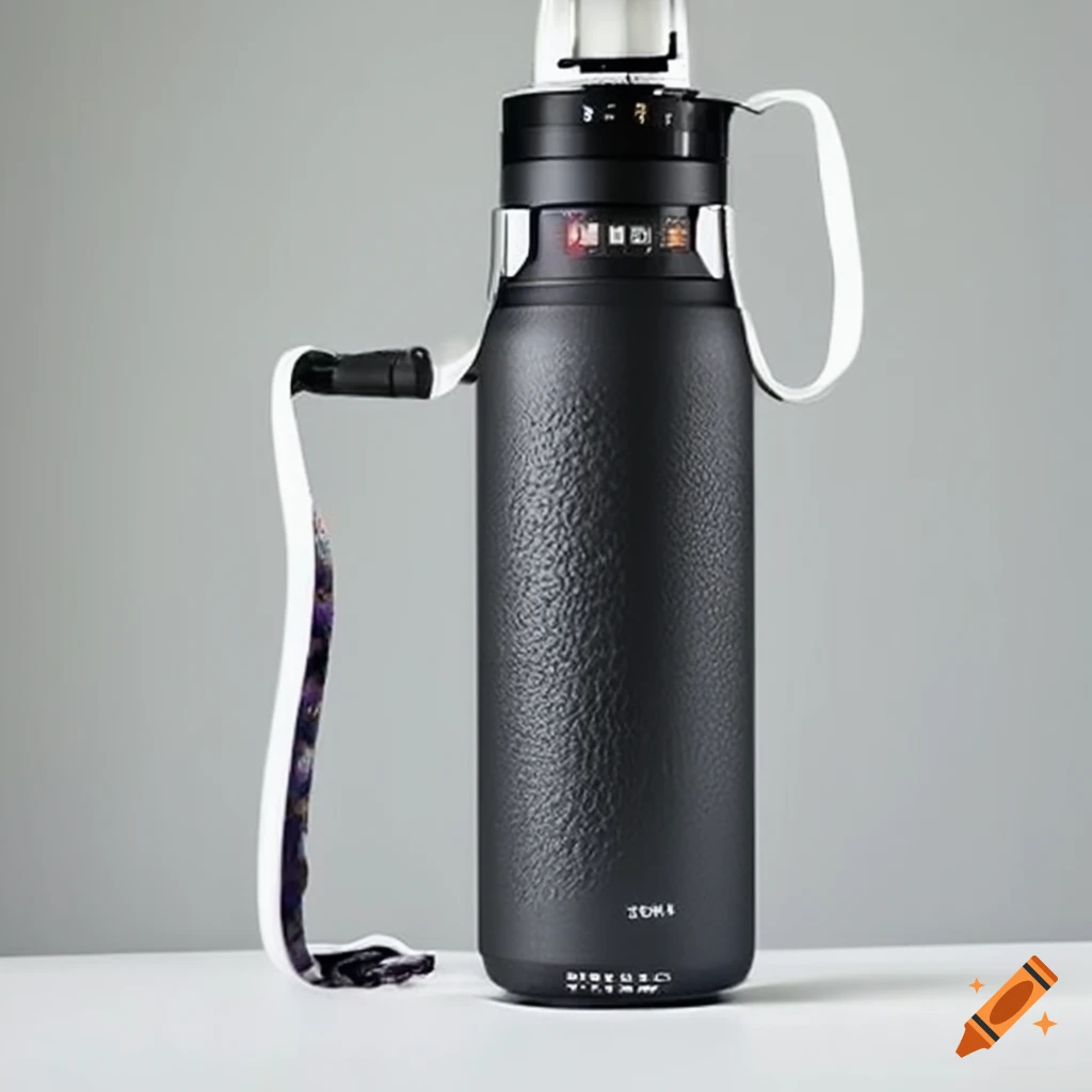 Hydroflask with neck leash for easy carrying on Craiyon