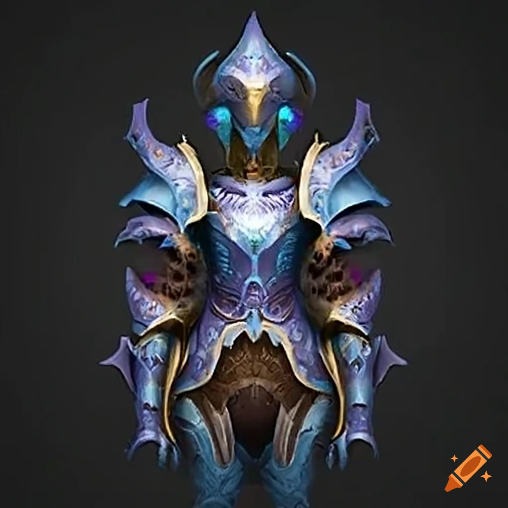 Adorned magic armor front view on Craiyon