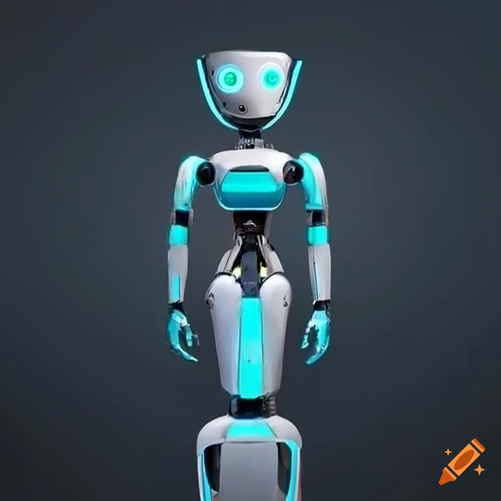 Sleek and sophisticated humanoid robot arc-9000 made of carbon fiber ...