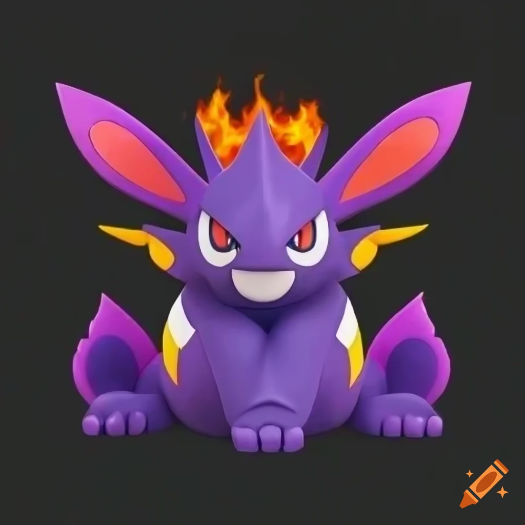 Custom fire & Ghost-type Pokemon sphinx with fire tail and long teeth ...