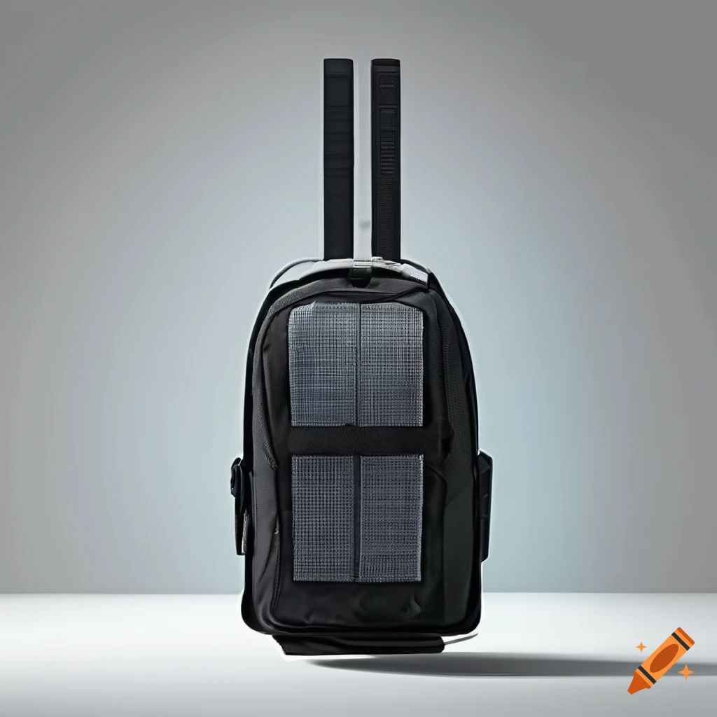 High-tech backpack with solar panel, charging station, and biometric ...