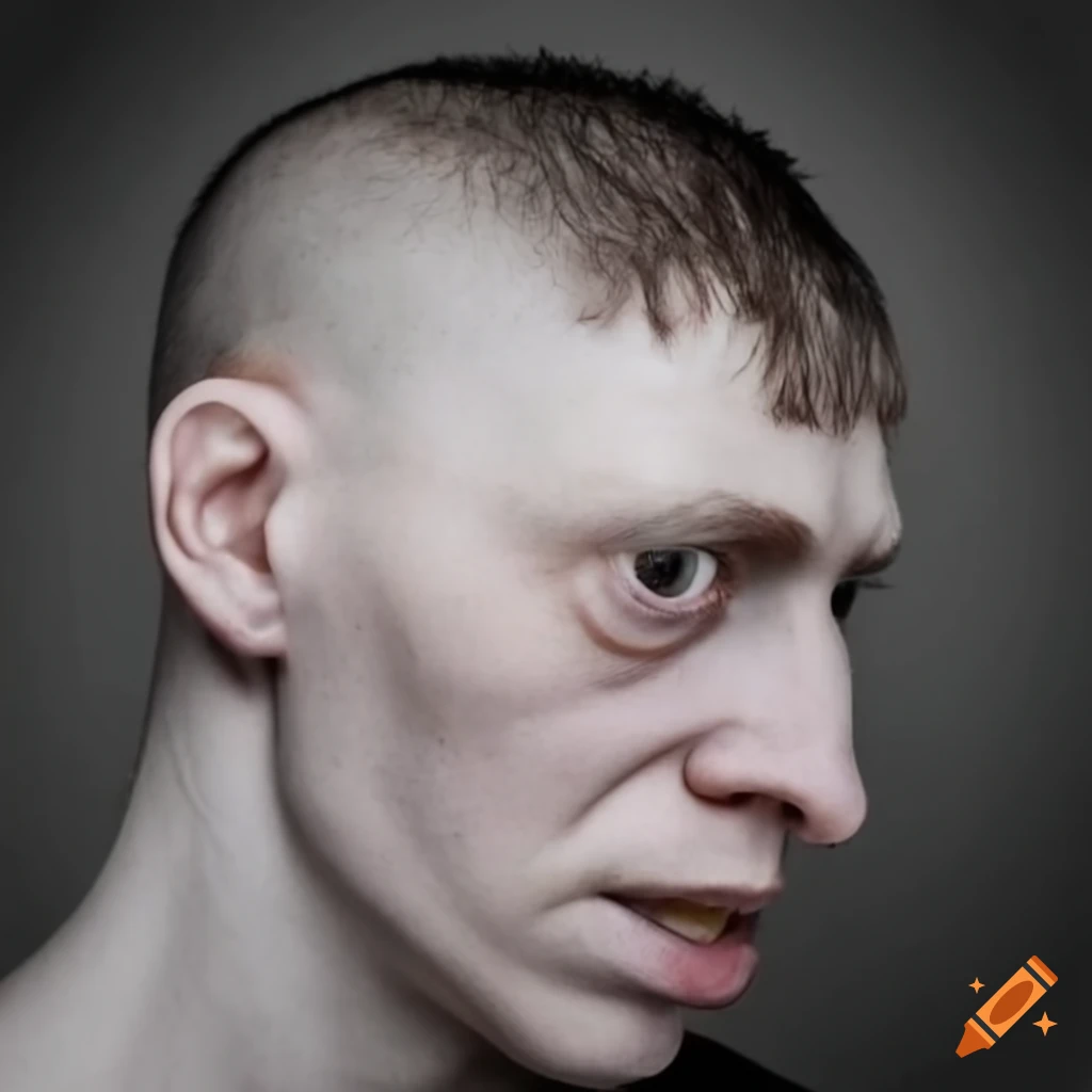 Side profile portrait of a young man with unique features on Craiyon